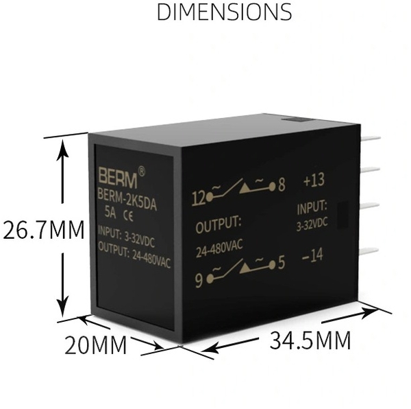 Rơ le bán dẫn DC-AC cách ly BERM 2K5DA 2NO / SSR opto triac thay MY2N ...