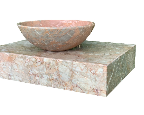 NATURAL STONE LAVABO TABLE - ITALY PINK MARBLE - T08 VIETNAM STONE ...