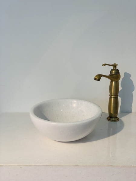 NATURAL STONE BATHROOM BASIN - CRYSTAL WHITE - MINI SIZE VIETNAM STONE ...
