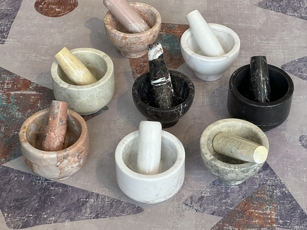 REAL MARBLE - MORTAR & PESTLE - EX03 - BROWN VIETNAM STONE IMPORT ...