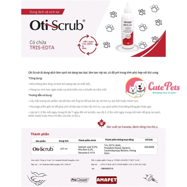 Nước rửa tai tạo bọt Oti Scrub - Cutepets Cutepets - Pet shop ...