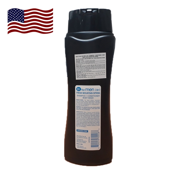 Sữa tắm gội White Rain for men 3-in-1 Fresh Mountain Spring 443ml ...