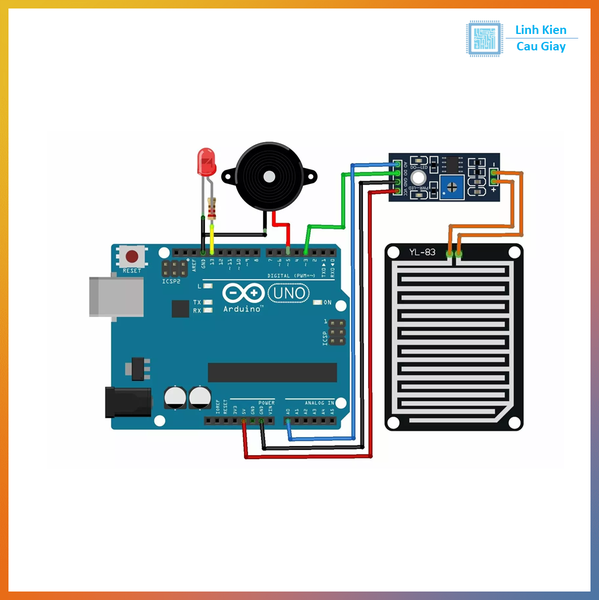 Cảm Biến Mưa Dùng Cho Arduino (Rain Sensor) Linh kiện Cầu Giấy