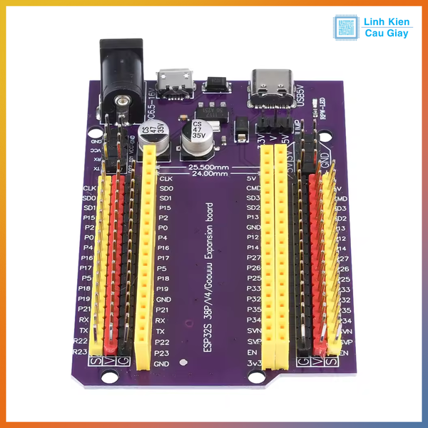 Đế ra chân MCU ESP32 38P Expansion Board V2 Linh kiện Cầu Giấy