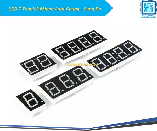 LED 7 Thanh 0.56inch Anot Chung - Sáng Đỏ Linh kiện Cầu Giấy