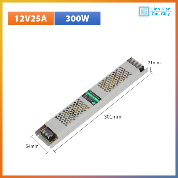 Nguồn led 12V mỏng 12,5A - 16,7A - 25A dùng cho đèn led Linh kiện Cầu Giấy