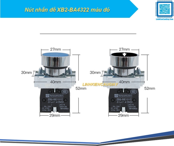 Nút nhấn đề XB2-BA4322 màu đỏ Linh kiện Cầu Giấy