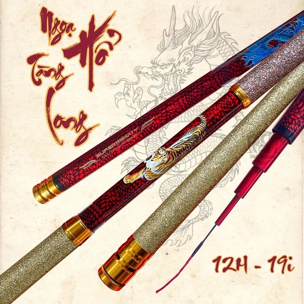 Cần tay Ngọa Hổ Tàng Long 12H (Tặng ngọn) | Đồ câu Cường KL