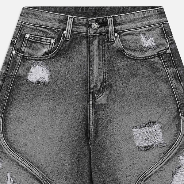 REBEL EDGE JORTS - WASHED BLACK