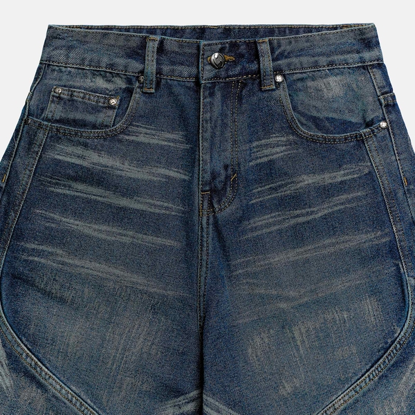 REBEL EDGE JORTS - WASHED BLUE