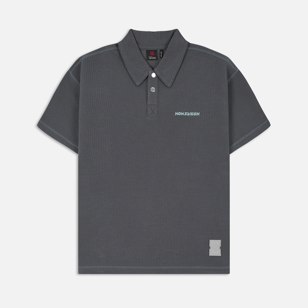 WAFFLE POLO SHIRTS - GREY