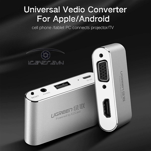 Bộ chuyển đổi Ugreen 30522 Lightning sang HDMI + VGA + Audio