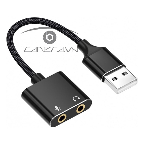 Cáp chuyển USB ra audio 3.5mm hỗ trợ Mic và Tai Nghe Veggieg V-K103