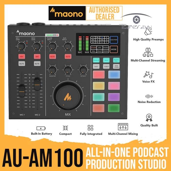 Bộ trộn âm thanh soundcard mixer Maono AM100
