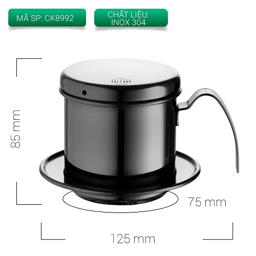Phin cà phê inox 304 | Volcano coffee - Dụng cụ pha chế cà phê
