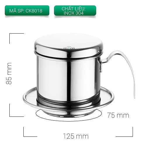 Phin cà phê inox 304 | Volcano coffee - Dụng cụ pha chế cà phê