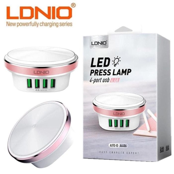 Đèn ngủ kiêm sạc 4 cổng USB hãng LDNIO A4406 Bewise Shop