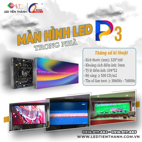 Màn Hình Led P3 Trong Nhà - Tiêu Chuẩn Cao, Giá Thành Hợp Lí