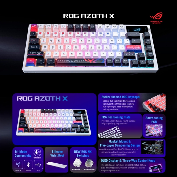Bàn phím cơ không dây ASUS ROG AZOTH X (ROG NX V2 Sw)