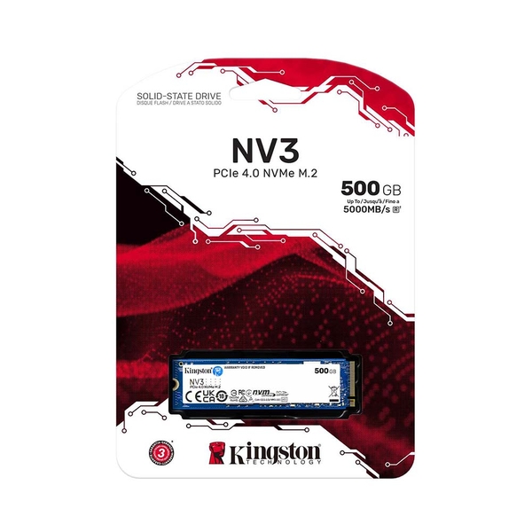 SSD Kingston NV3 500GB M.2 PCIe Gen4 x4 NVMe SNV3S/500G - MemoryZone