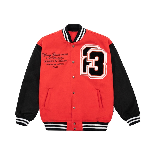 SYNTHETIC WOOL VARSITY JACKET | Young Green by YG SHOP