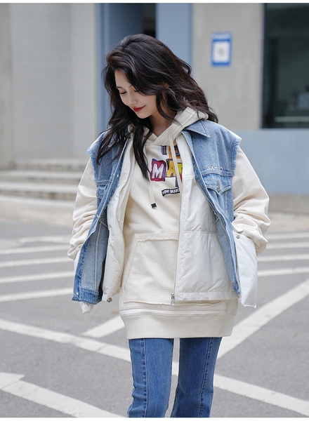 Áo 13De Marzo Denim Bear Della Robbia Blue Down Vest – Uspox - Siêu thị ...