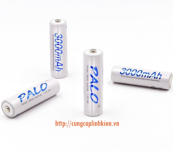 Pin sạc 3000mah vỉ 4 viên Palo trắng chuyên dụng cho micro và máy ảnh ...