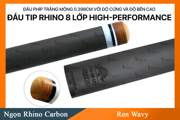 Ngọn Cơ Bi-a Carbon Rhino Ren Wavy | 1Cue.vn Số 1 về Cơ,Gậy Bi-a - 1Cue.vn