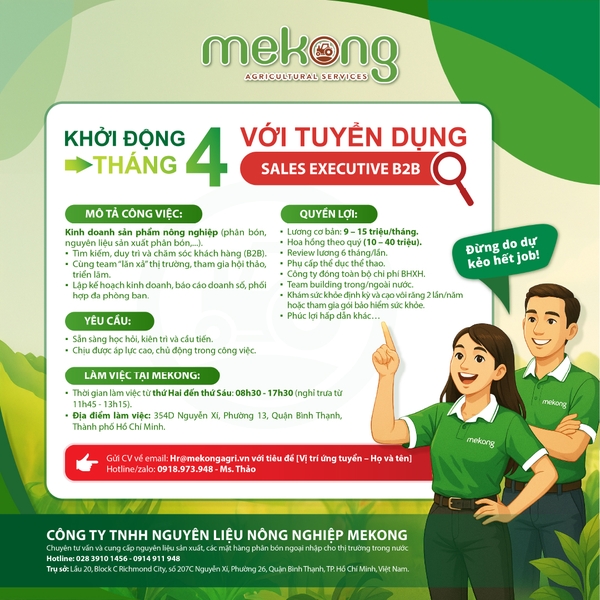 Tuyển dụng nhân viên kinh doanh b2B - mảng nguyên liệu phân bón | Công ...