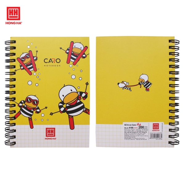 Sổ lò xo kẻ caro 200 trang A6 Hồng Hà Oringa - 4174