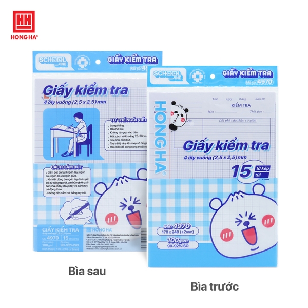 Giấy kiểm tra 4 ô ly dành cho học sinh cấp I - 4970
