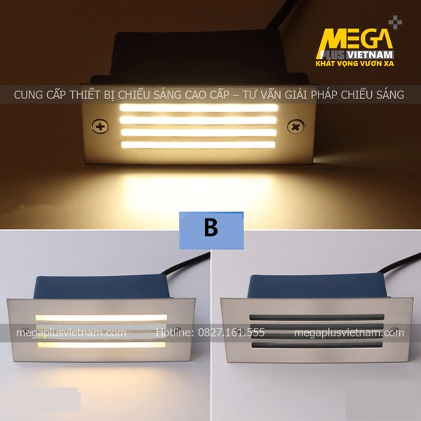Đèn LED âm tường ngoài trời IP65 cao cấp DC12V - Đèn âm bậc cầu thang ...