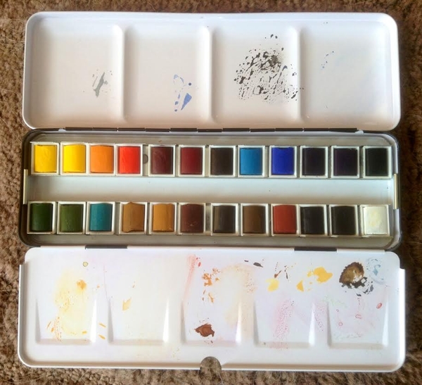 Màu nước Winsor & Newton Cotman - Metal sketchers box (24 Halfpan ...