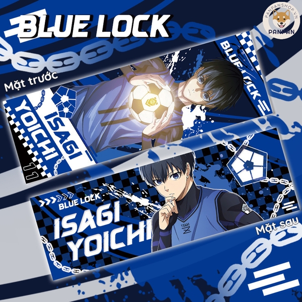 Thẻ Blue Lock ticket 2 mặt (21x7cm) - Panpan Shop