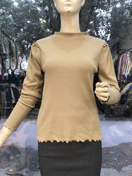 Áo thun len tăm cổ 3 phân, tay bồng. HA1429 Hà Anh Store