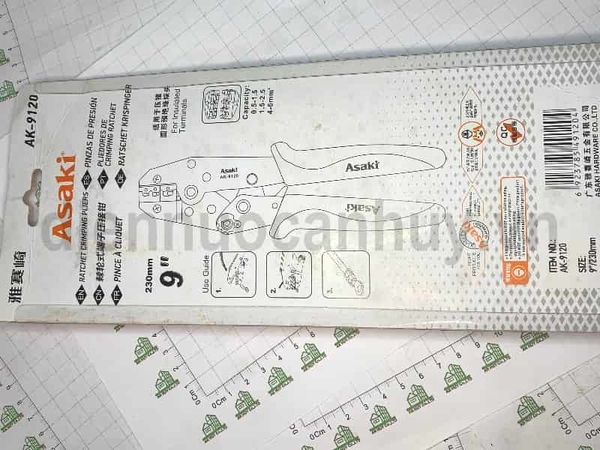 Kìm bấm cos Asaki AK-9120 cho dây 0.5 đến 6 mm đầu cốt bọc nhựa tròn ...