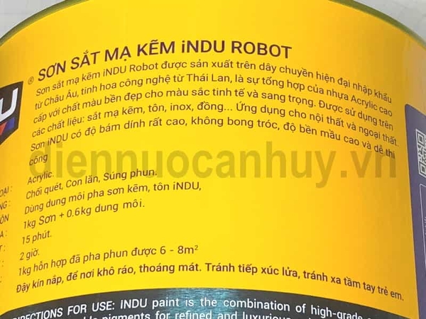 Sơn sắt mạ kẽm indu Robot 3 lít Z31 mầu ghi sáng | Điện, Nước, Kim Khí ...