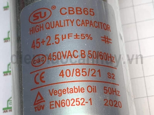 Tụ điều hòa 3 chân 45+2.5uF SU | Điện, Nước, Kim Khí, Điện Lạnh, phụ ...