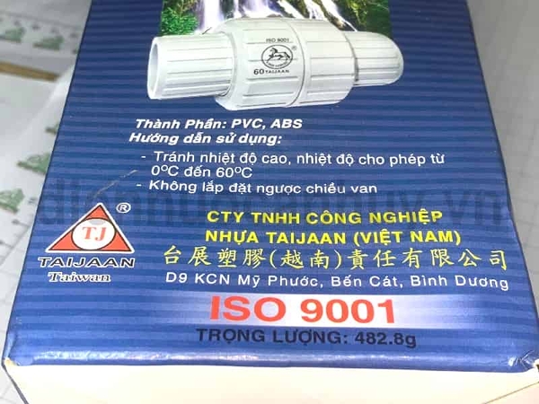 Van 1 chiều lò xo lupe D60 Taijaan PVC | Điện, Nước, Kim Khí, Điện Lạnh ...