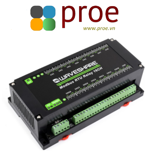 Modbus RTU 16-Ch Relay Module, RS485 Interface, With Multiple Isolation Protection Circuits ...