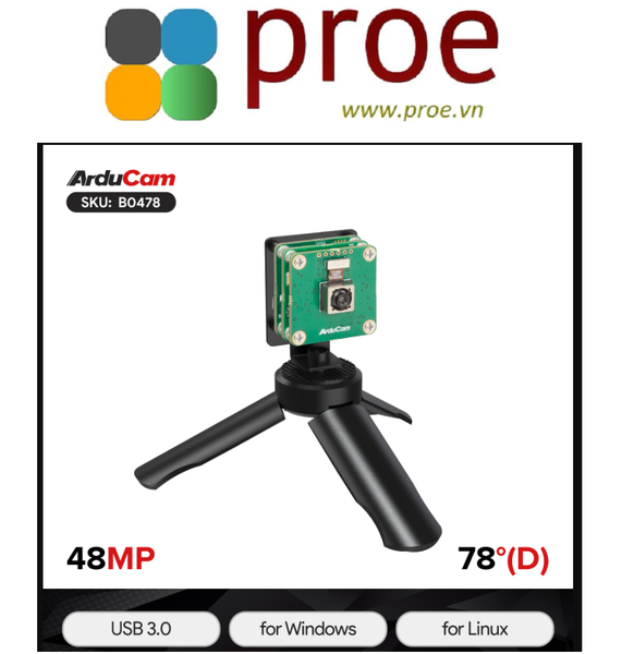 Arducam IMX586 48MP Motorized Focus USB 3.0 Camera Module | Điện tử ProE