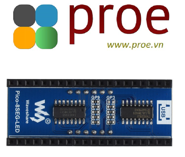 4-digit 8-segment Display Module for Raspberry Pi Pico, SPI-compatible | Điện tử ProE