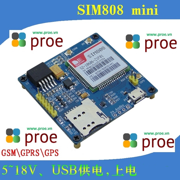 Module SIM808 GSM GPRS GPS tích hợp nguồn xung và ic đệm | Điện tử ProE