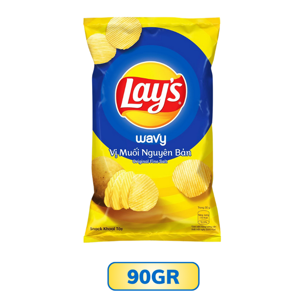 Snack Lay' s wavy vị muối nguyên bản 32G/ 90G