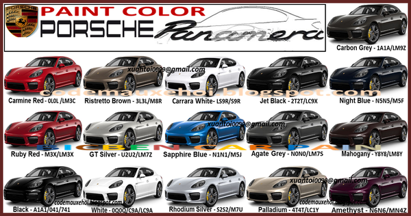 CODE MÀU XE PORSCHE CÔNG TY TNHH THƯƠNG MẠI - DỊCH VỤ SƠN QUANG PHÚ