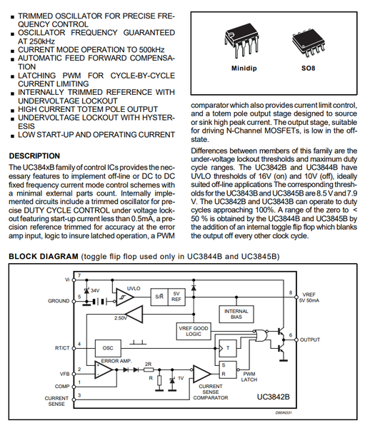 IC dao động nguồn UC3844AN UC3844BN UC3844B DIP-8 | Điện Tử HTE