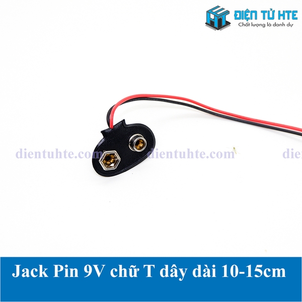 Jack Pin 9V chữ T dây dài 10-15cm thường | Điện Tử HTE