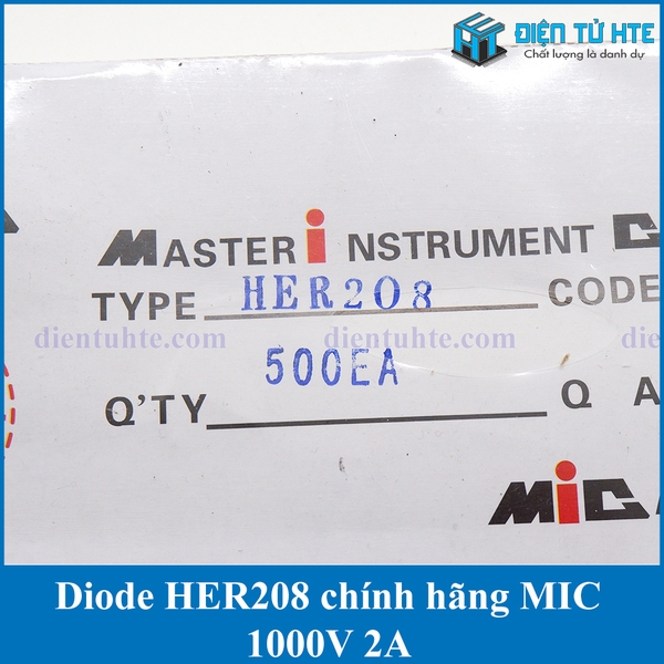 Diode HER208 1000V 2A chính hãng MIC | Điện Tử HTE