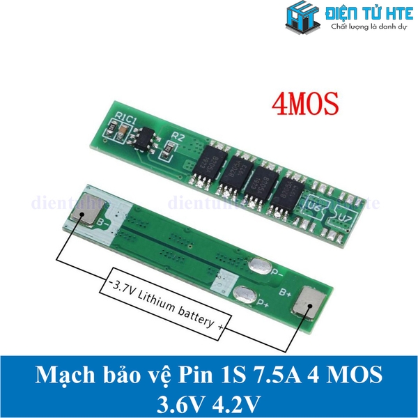Mạch bảo vệ Pin 1S 7.5A 4 MOS 3.6V 4.2V | Điện Tử HTE