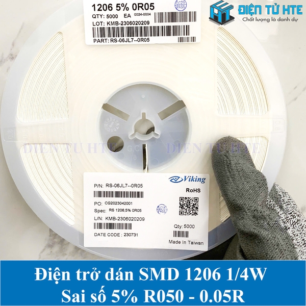 Điện trở dán SMD 1206 1/4W Sai số 5% 0.05R | Điện Tử HTE